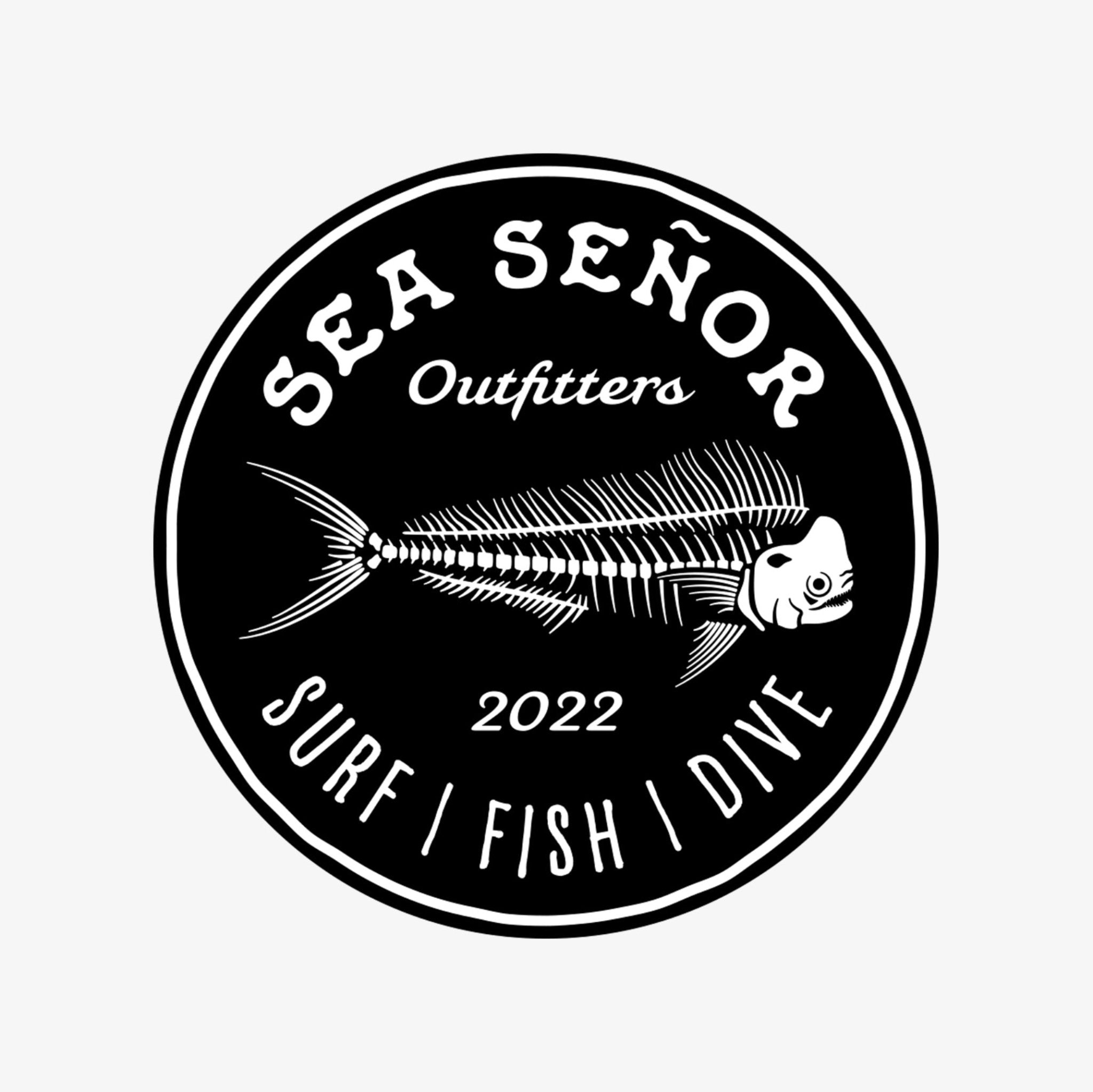 SSO LOGO - B/W Sticker – Sea Señor Outfitters